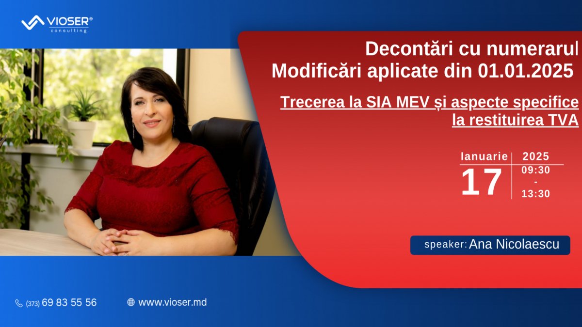 Decontări cu numerarul - modificări aplicate din 01.01.2025. Trecerea la SIA MEV și aspecte ...